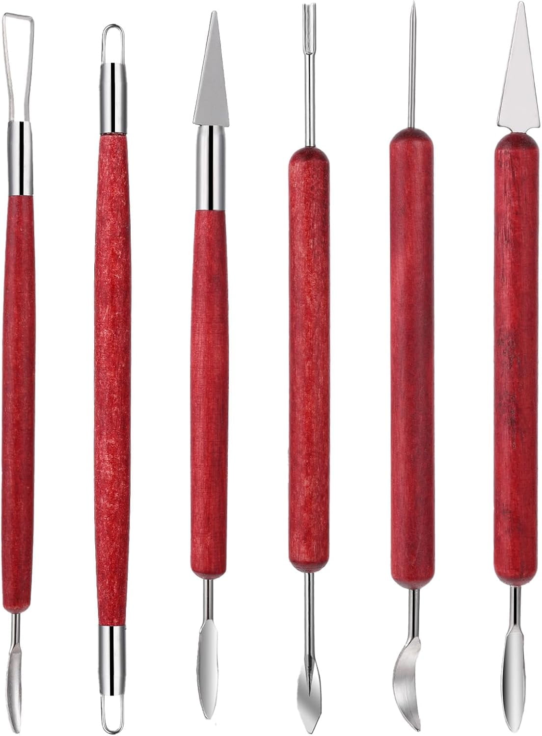 Ljia 6 Pcs Clay Sculpting Tools, Double-Ended Modeling Clay Tools, Pottery Tools, Air Dry Clay ...