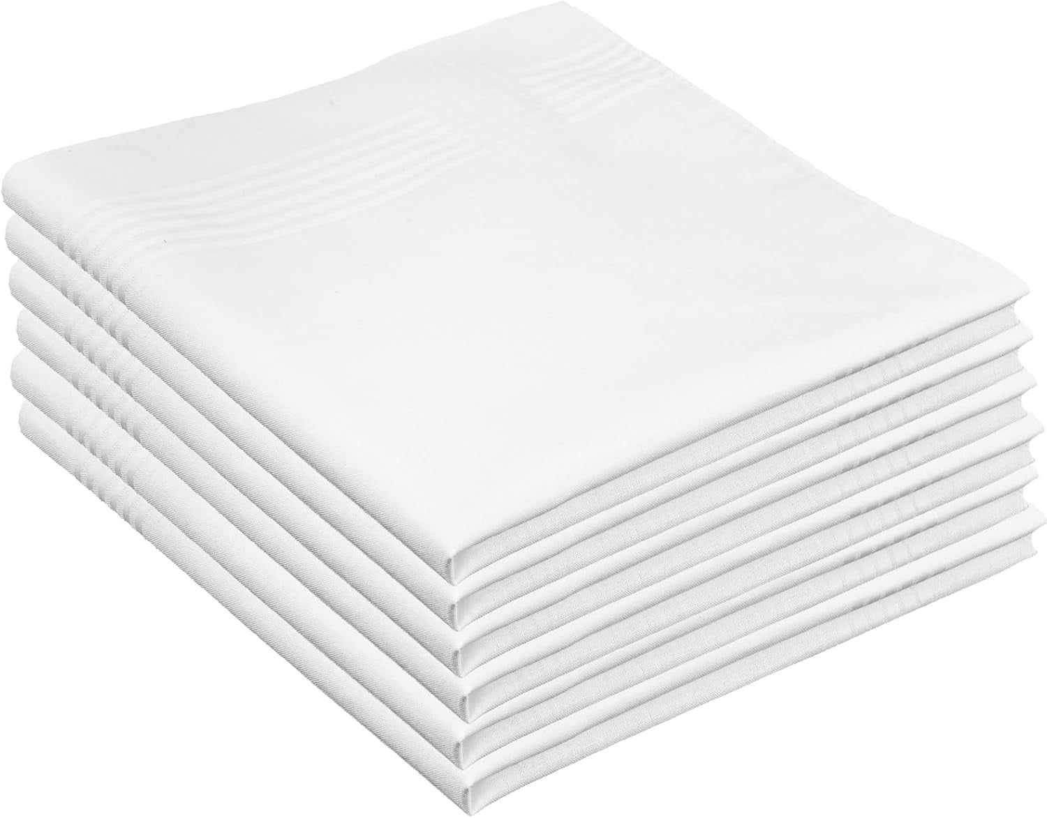 Yoqb 6 Pcs Soft Cotton White Hankies Men's Handkerchiefs Premium Solid ...