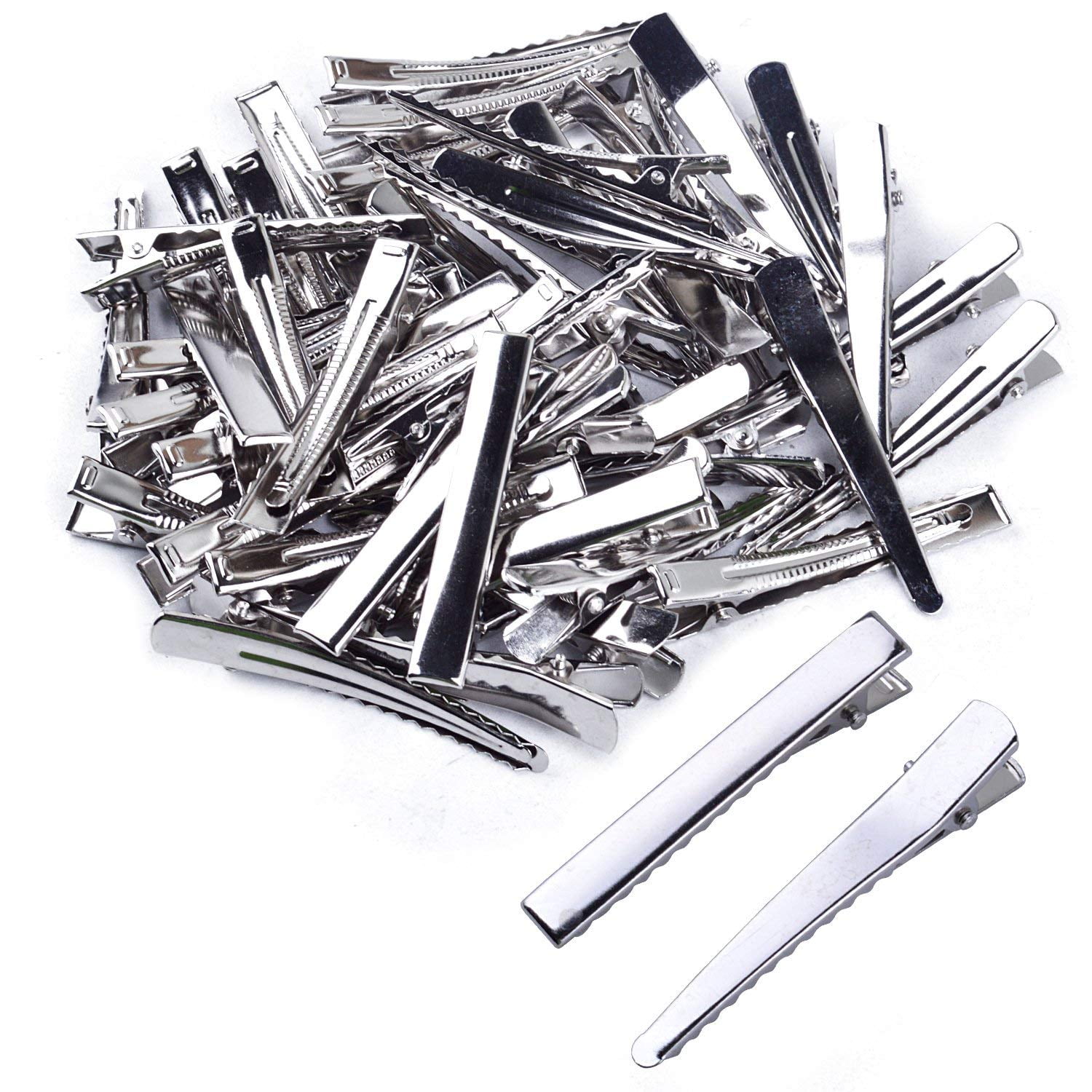Ljia 60pcs Silver Large Long Alligator Hair Clip with Teeth for Arts ...