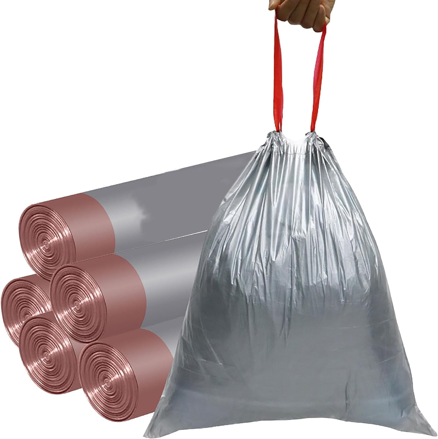 Ljia 75 Count Small Drawstring Trash Bags 4 Gallon 1.1mil-75 Count Tear ...