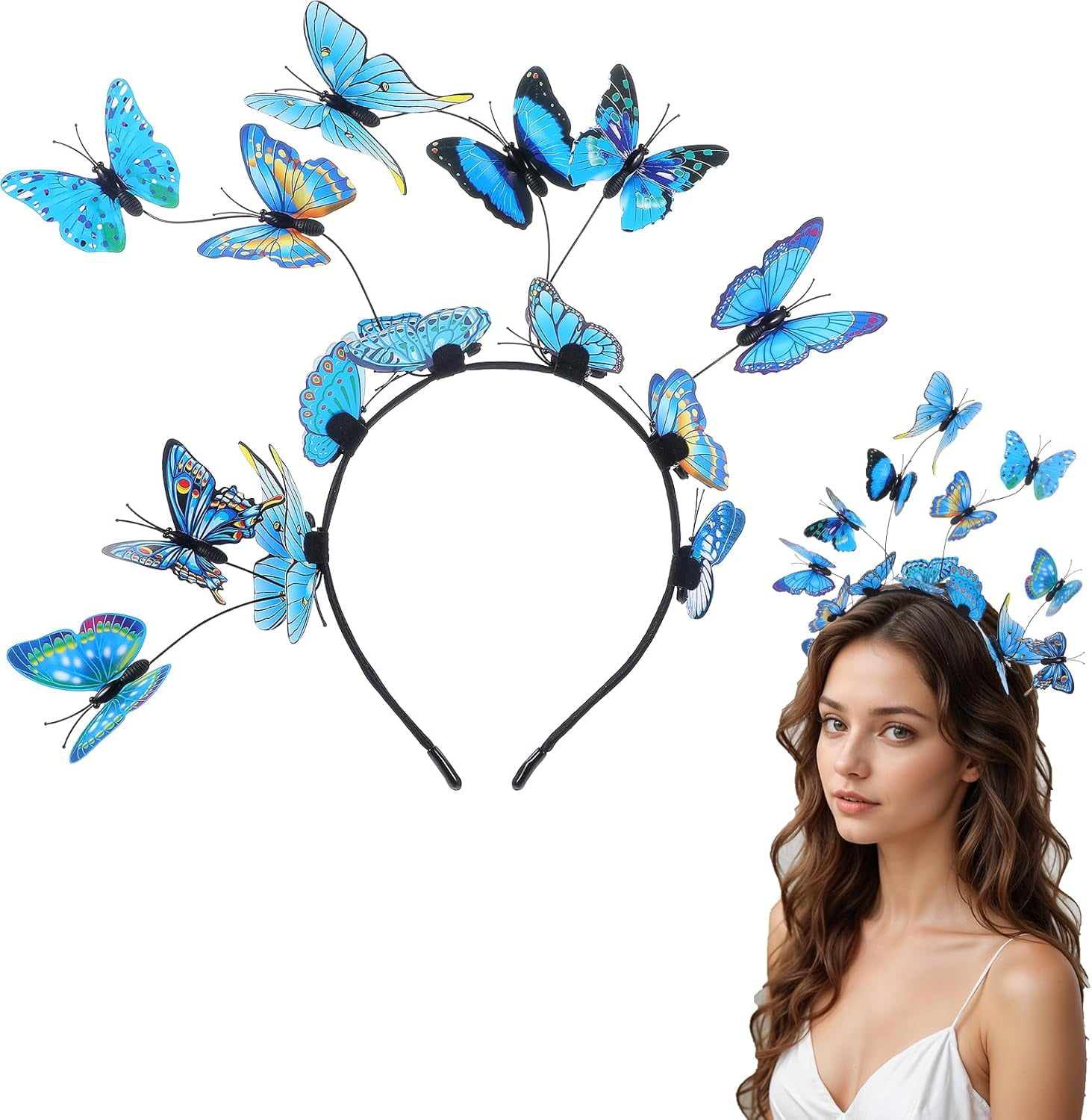 Ljia Butterfly Headpiece Fascinator Hats for Women, Monarch Butterfly ...