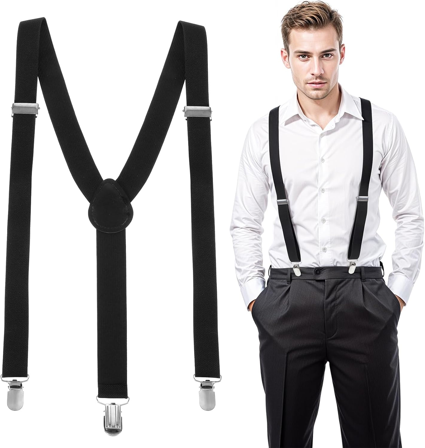 Ljia Elastic Y Shaped Suspenders for Men Under Clothing, Adjustable Men ...