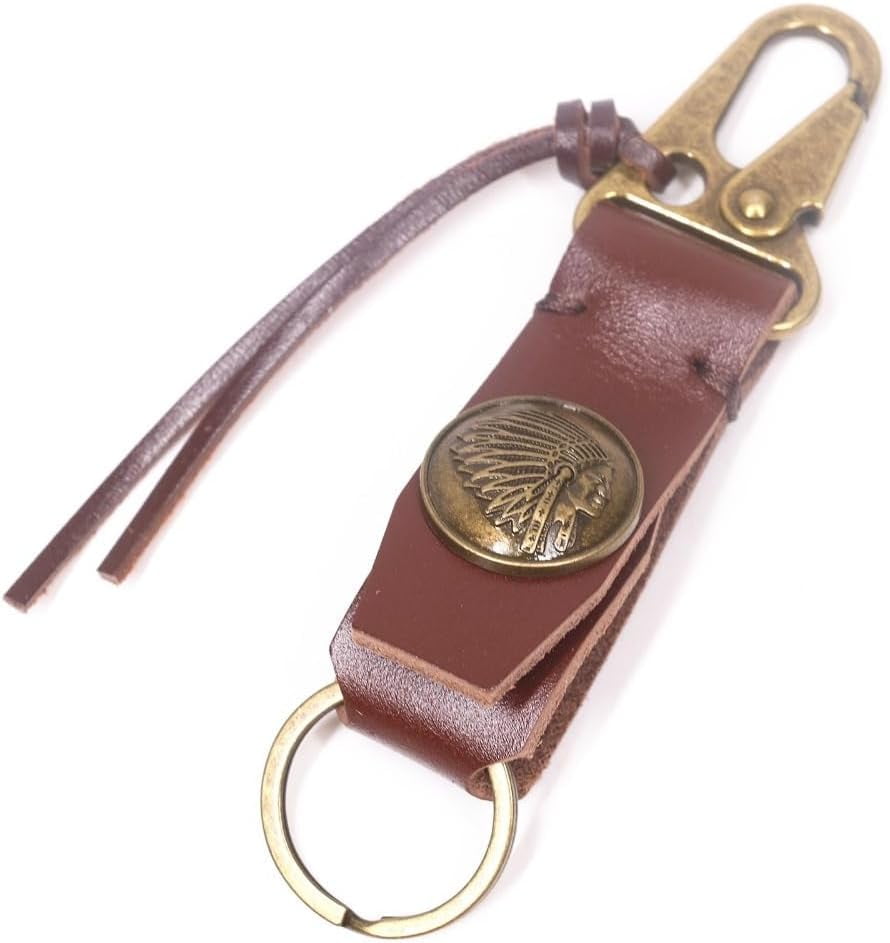 Ljia Handmade Genuine Leather Keychain Key Holder for Men Male Vintage ...