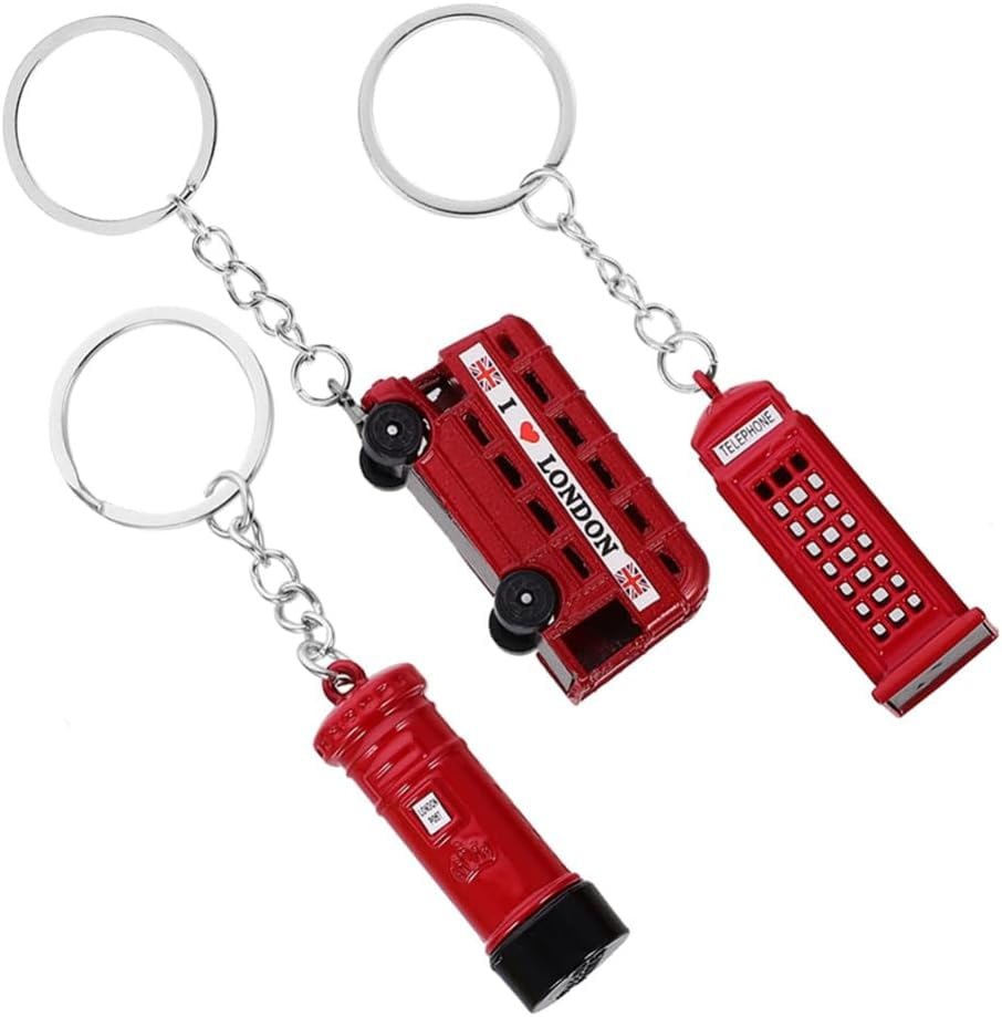 Ljia London Souvenir Keychain 3pcs British Cultural Icons Double-Decker ...