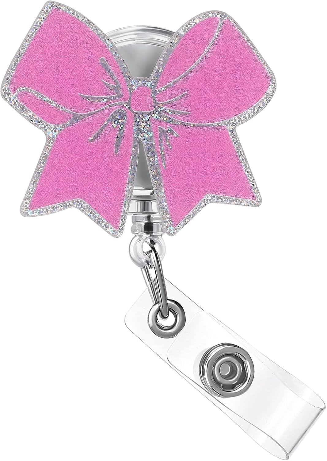 Ljia Nurse Badge Reels Pink Bow Retractable ID Card Holder Cute Name ...