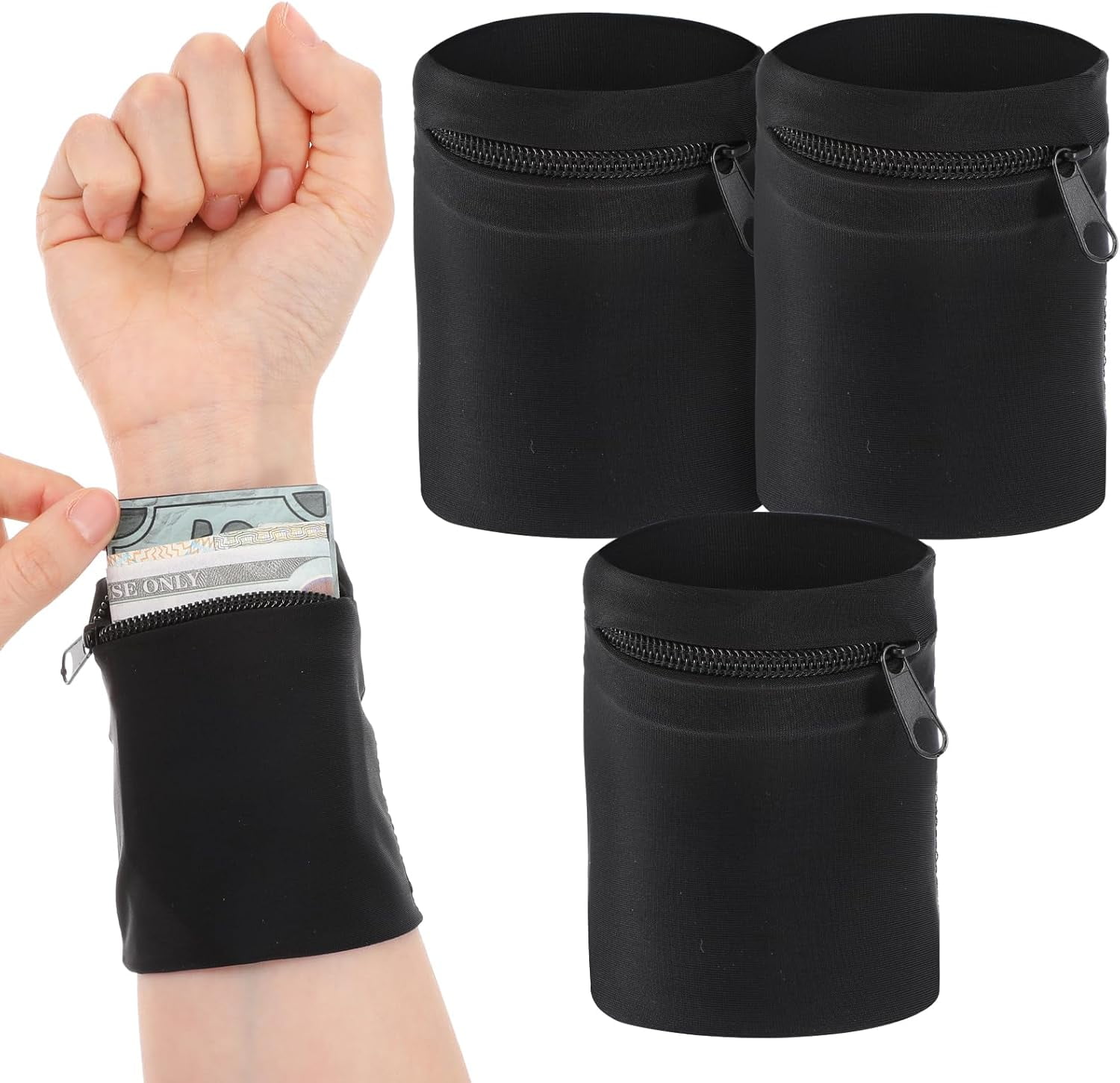 Ljia Pack of 4 Wrist Wallets for Men Armband Wrist Phone Holder Hidden ...