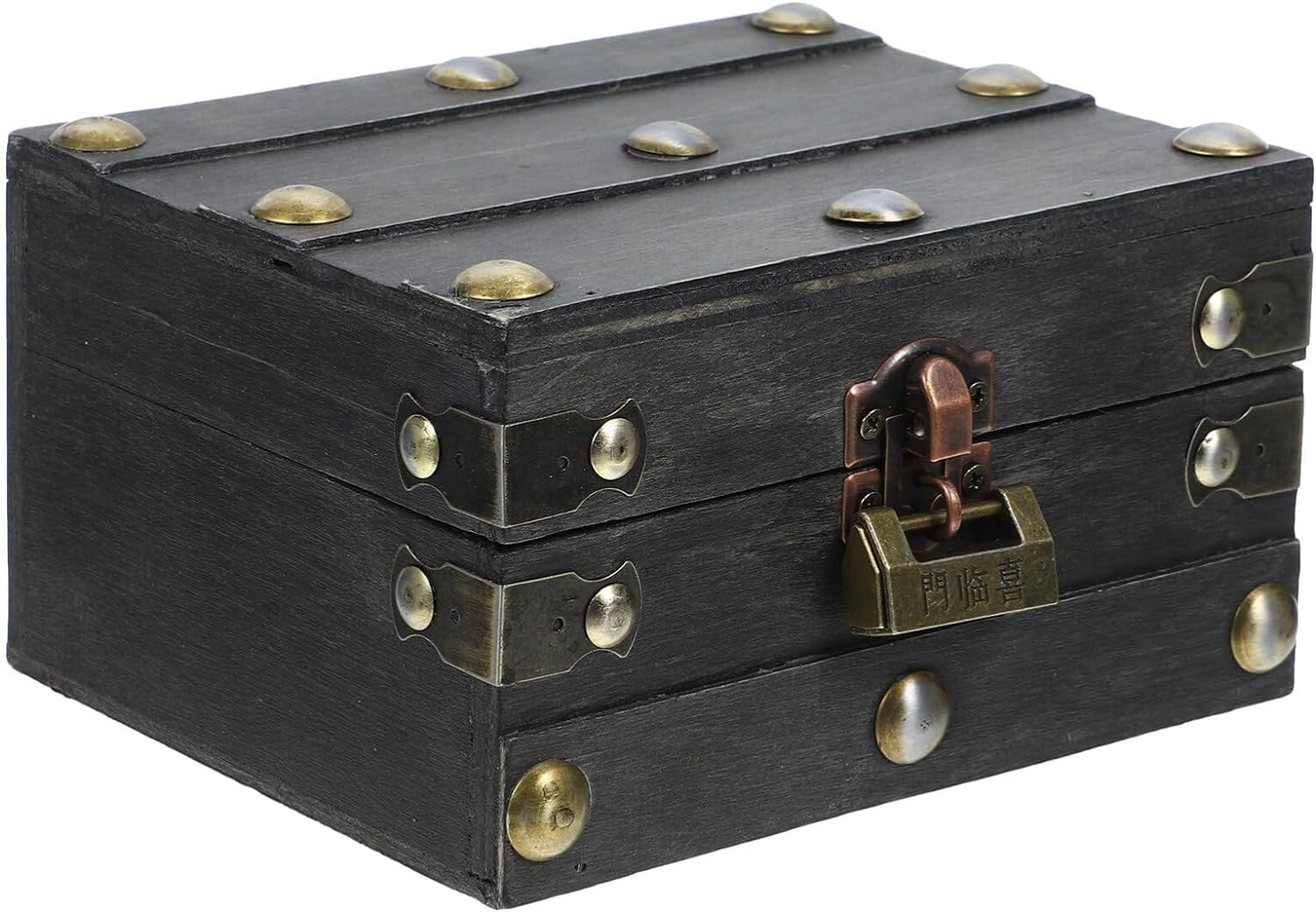 Ljia Pirate Treasure Chest Storage Box, Vintage Wood Chest Box With ...