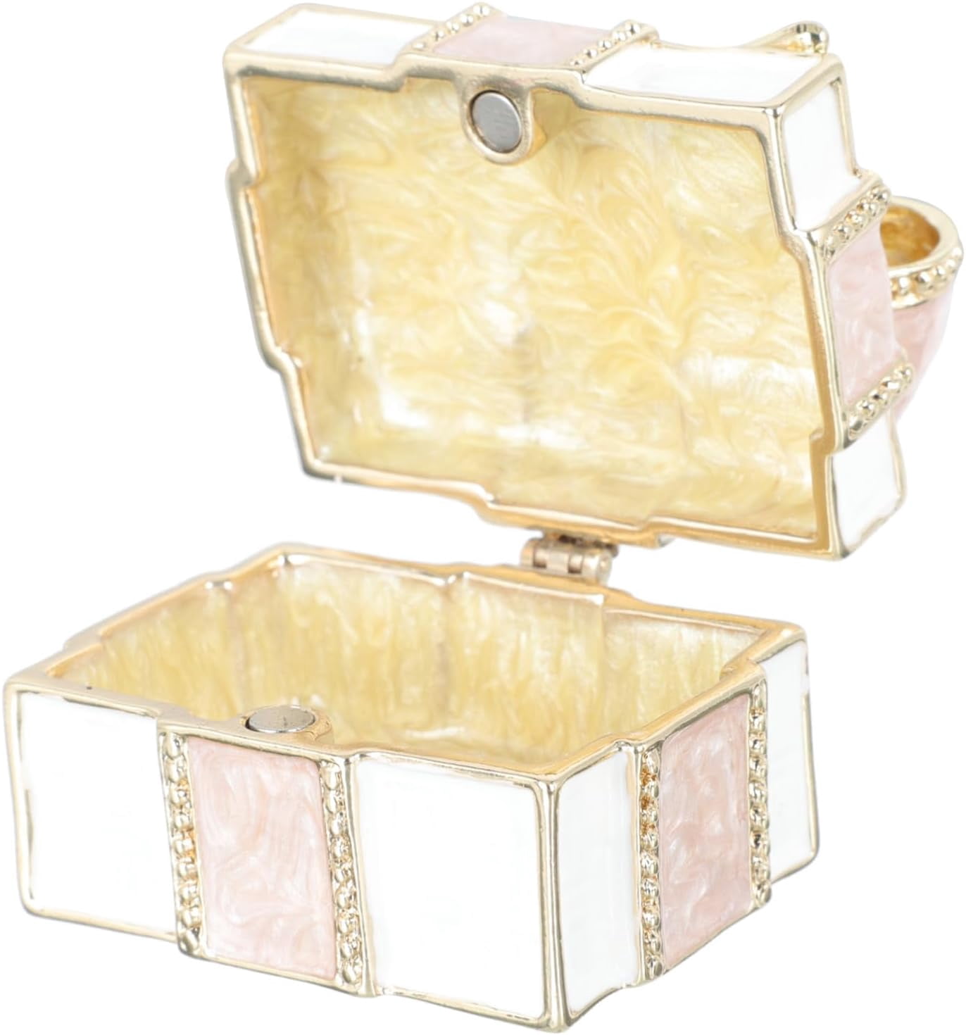 Ljia Small Pink Bow Trinket Box with Hinged Lid - Elegant Vintage ...