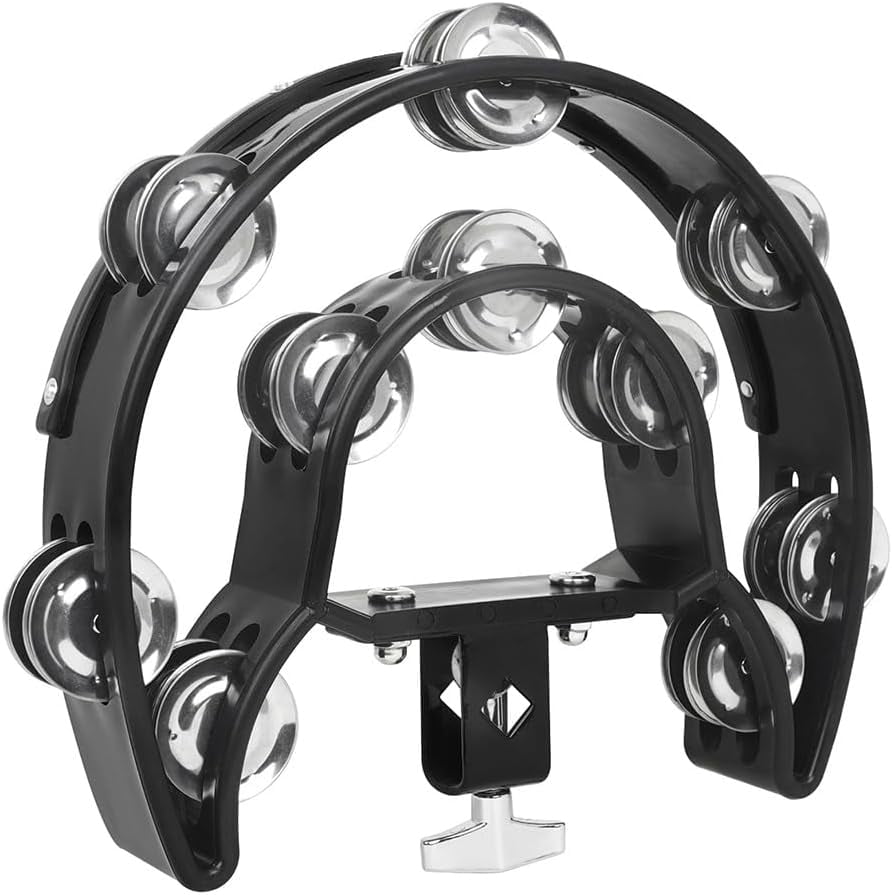 Ljia Tambourine, Half Moon Musical Tambourine, Double Row Metal Jingles ...