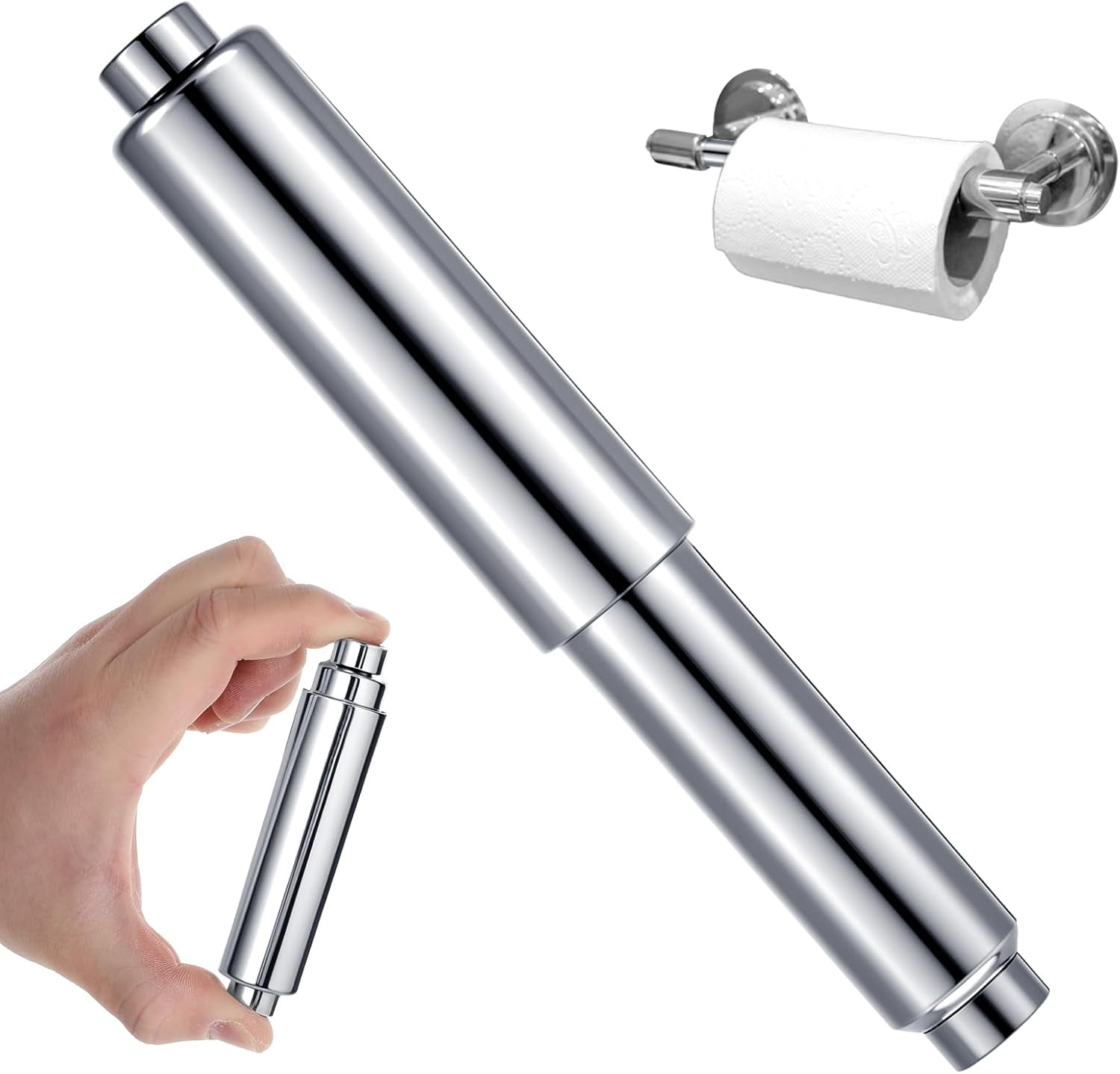 Ljia Toilet Paper Holder Spring Rod, Stainless Steel Toilet Paper ...