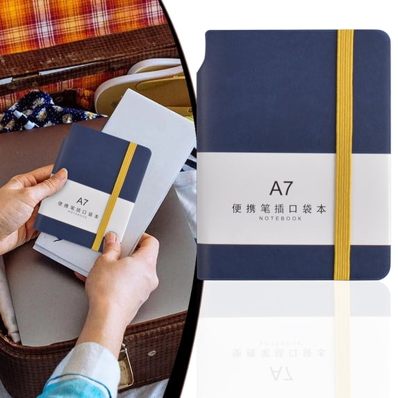 Ljkilskltr Leather Cover Pocket Notebook, Portable Journal With Pen ...