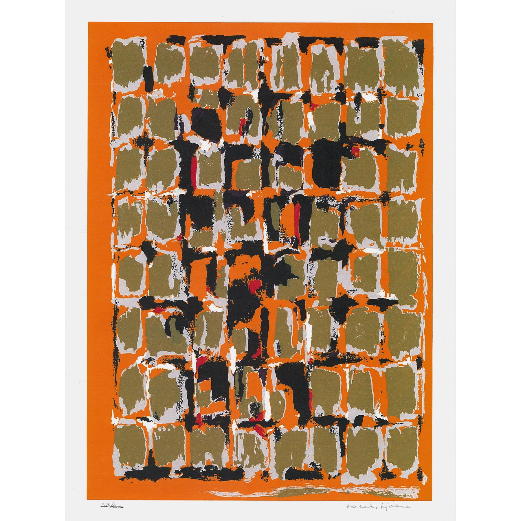 Ljosne Serigraph Silk Screen Orange Reproduction Extra Large Art Print ...