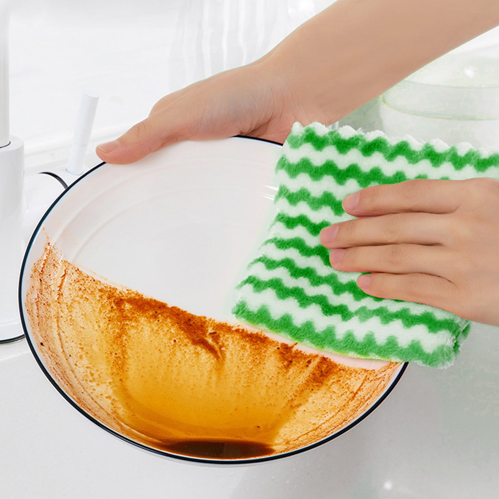 Ljstore Green Dishclothhousehold Cleaning Rag Strong Water Absorption ...