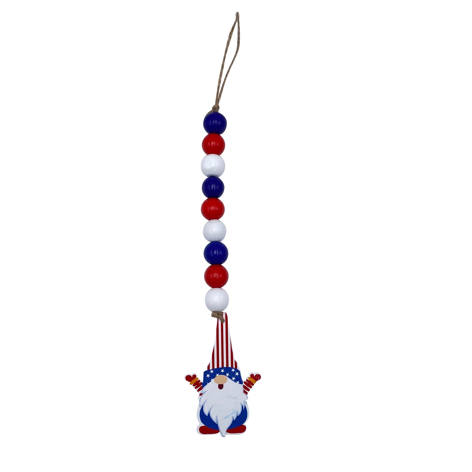 Ljstore Hangs Independence Day Patriotic Wood Bead Tassels Flag Pendant ...