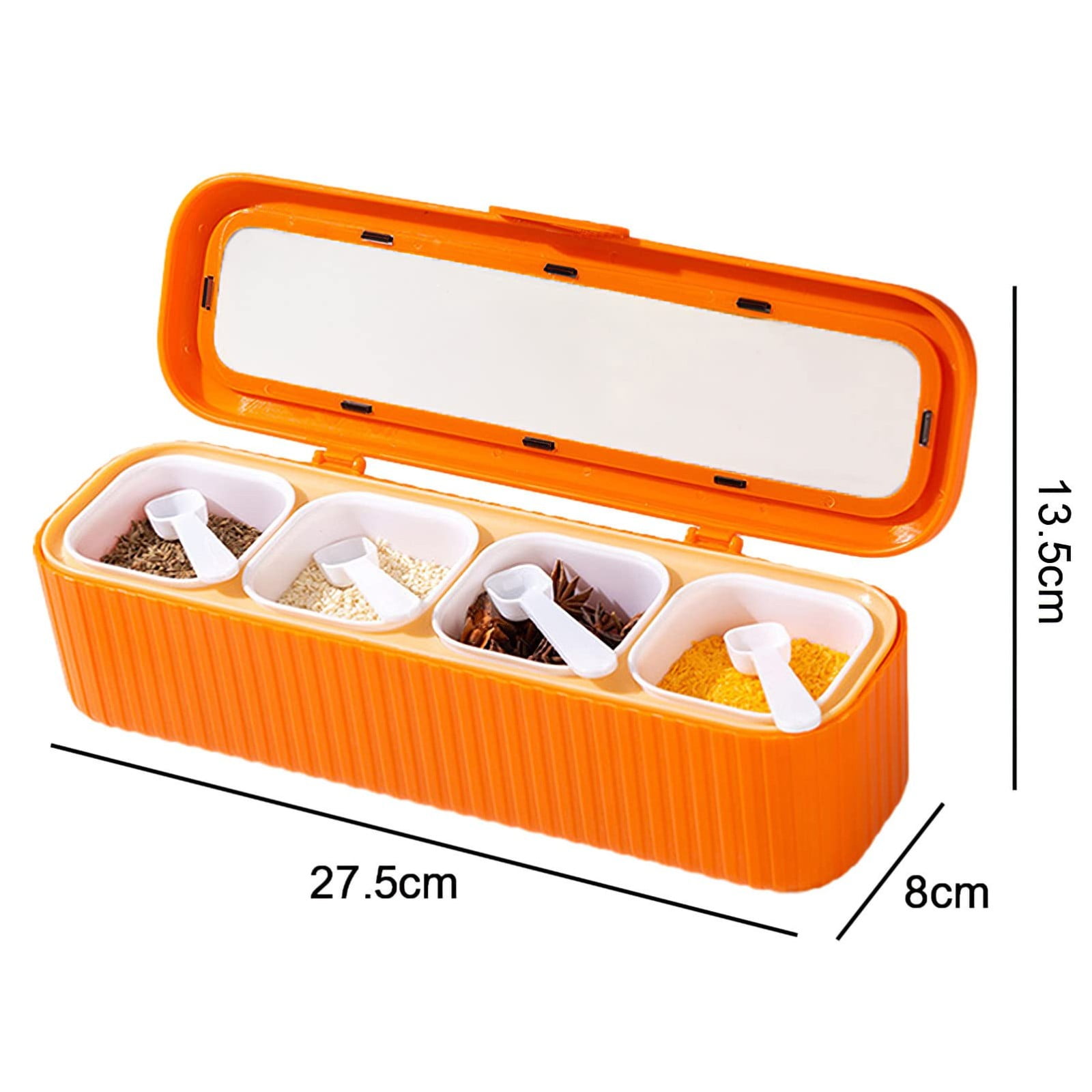 Ljstore Kitchen Seasoning Bottle Jar Orangeseasoning Box Set 4 Piece ...