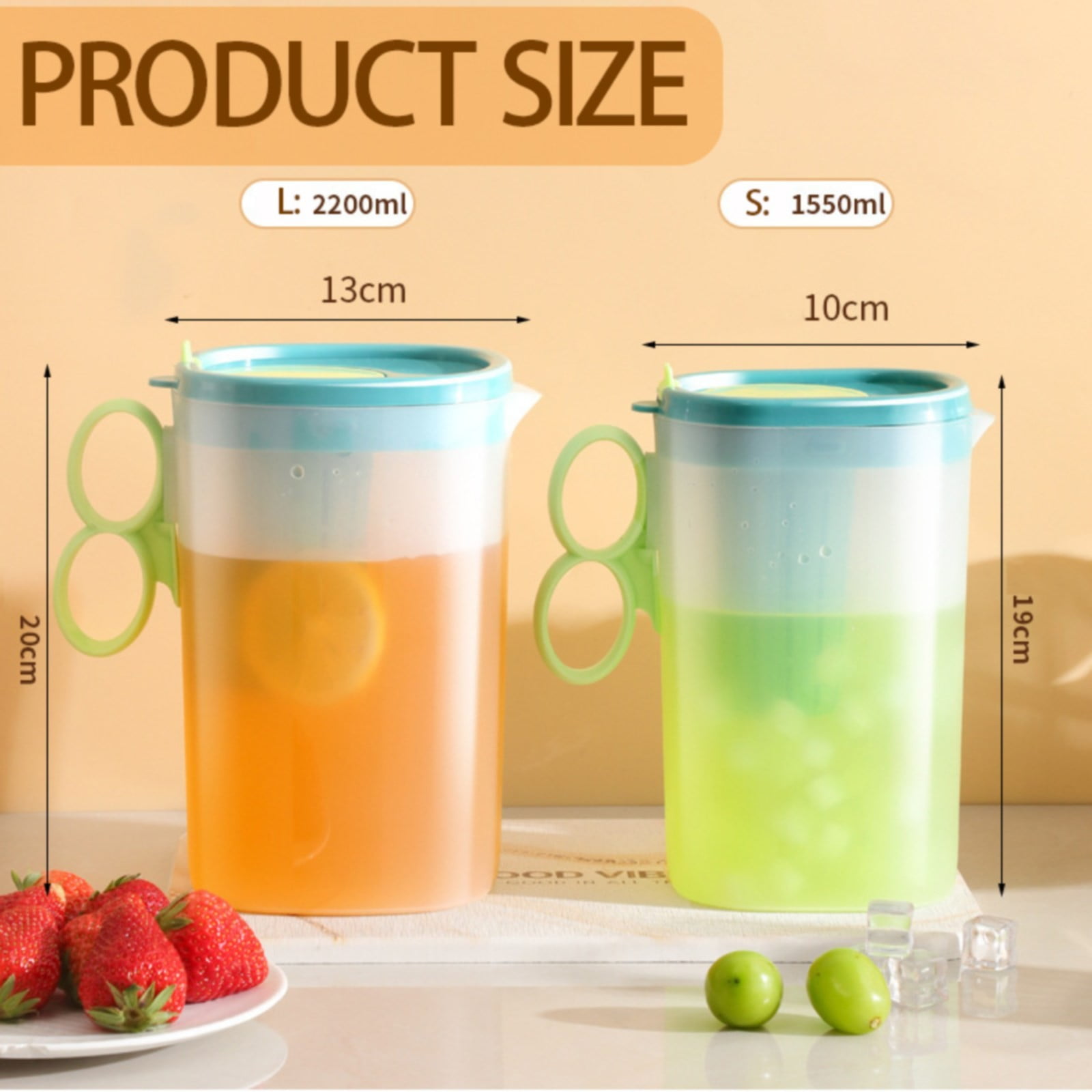 Ljstore Large-Capacity Ice Water Bottle, Dark Blue, 2200Mlplastic Water ...