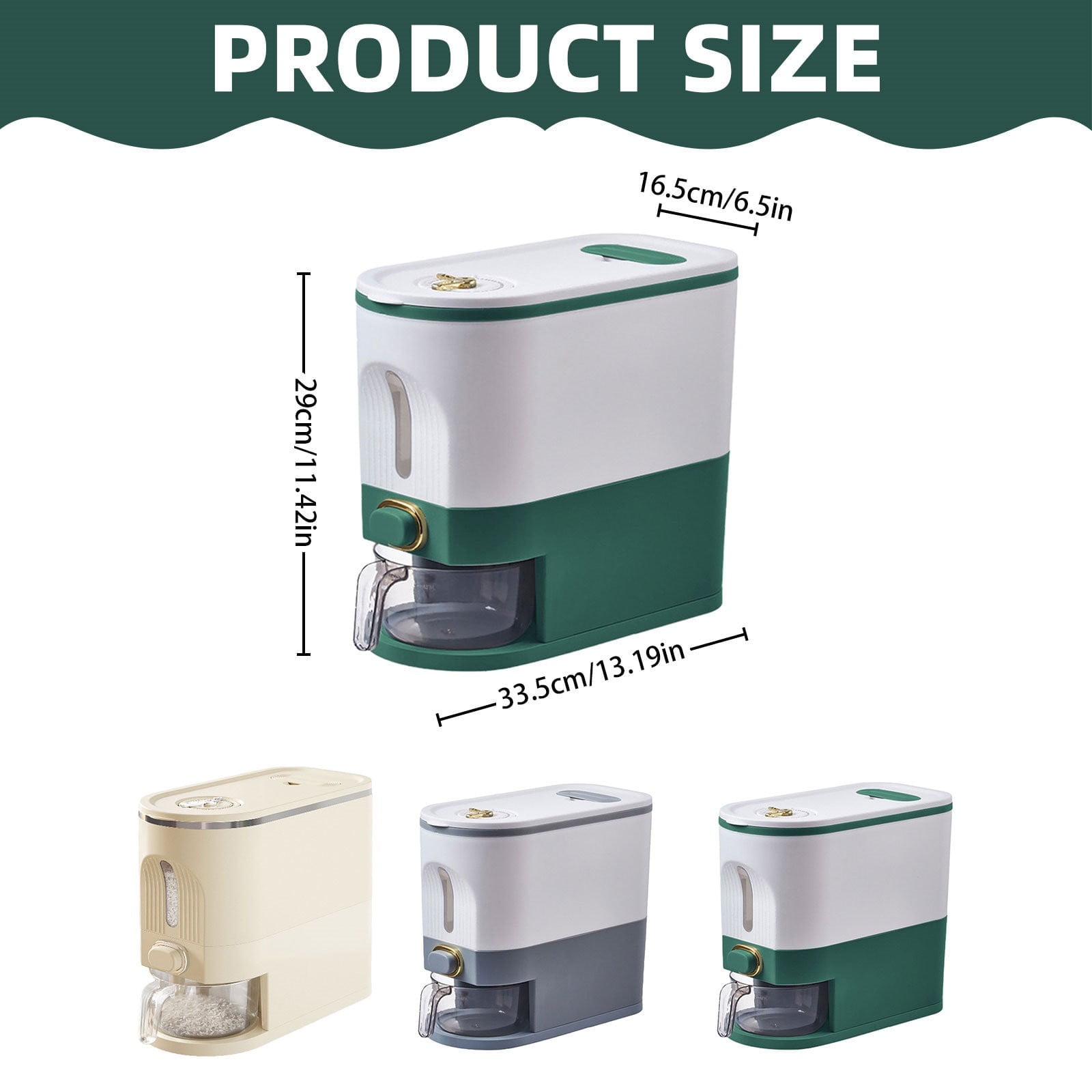 Ljstore Rice Grain Dispenser Household Large Grain Container Storage ...