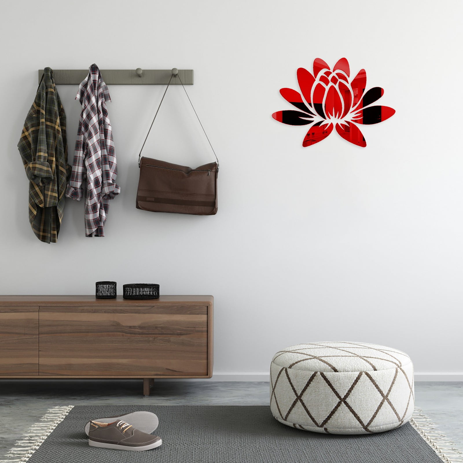 Ljstore Wall stickers 3D Mirror Wall Sticker Multicolor Flower Decal ...