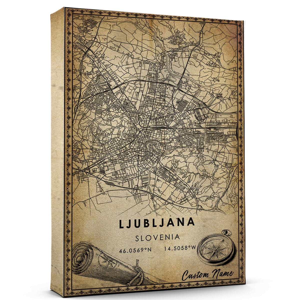 Ljubljana Map Poster, Slovenia Map Art Poster, Canvas, Ljubljana Map ...