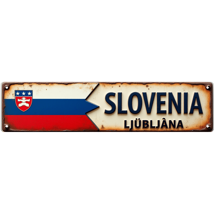 Ljubljana Vintage Tin Sign - 12x8 Inches - Ideal for Alpine Decor, Man ...