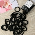 Ljudmp Women's 50PCS/Box Black Hair Ties Band Seamless Ponytail Holders ...
