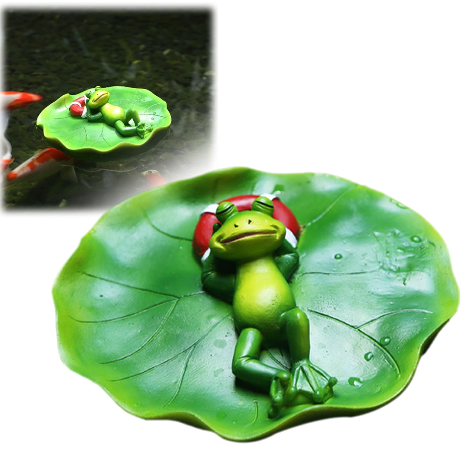 Ljxge 3D Realistic Floating Resin Frog Decor for Ponds & Aquariums ...