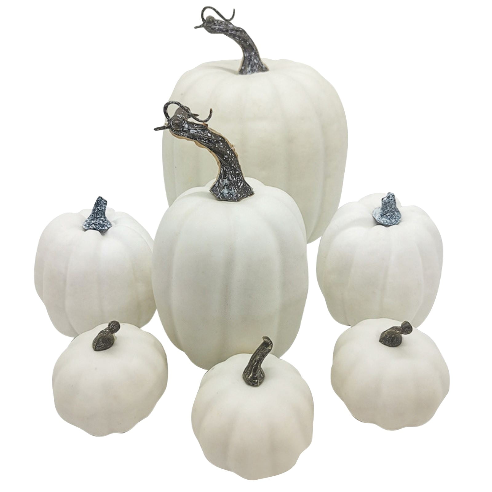 Ljxge 7 Pcs Halloween Pumpkin Decor Set Artificial Pumpkin Props For ...