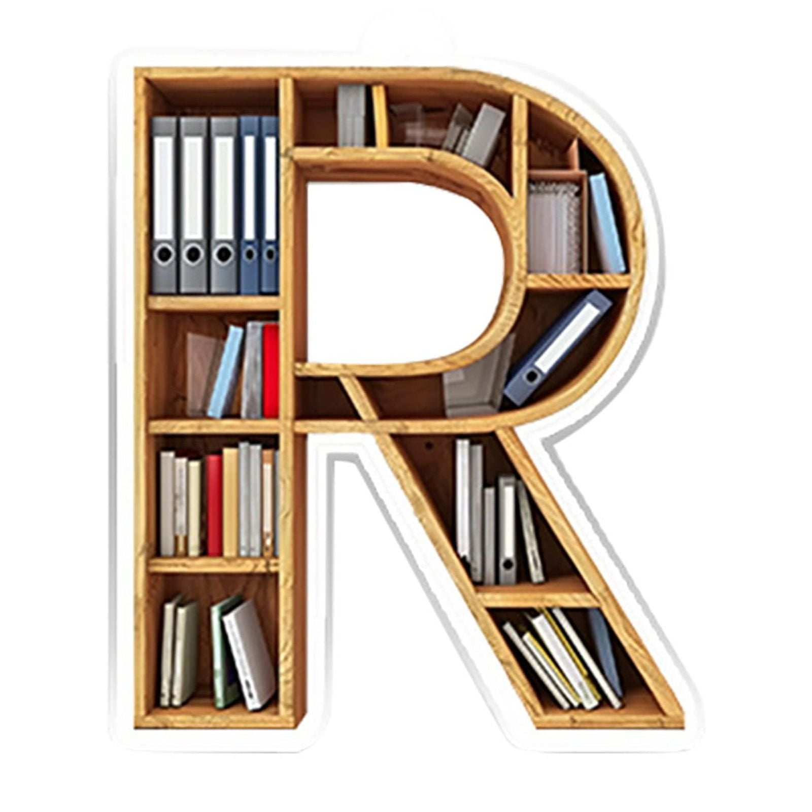Ljxge A To Z Letter Shaped Bookshelf Pendant Acrylic Ornament For ...
