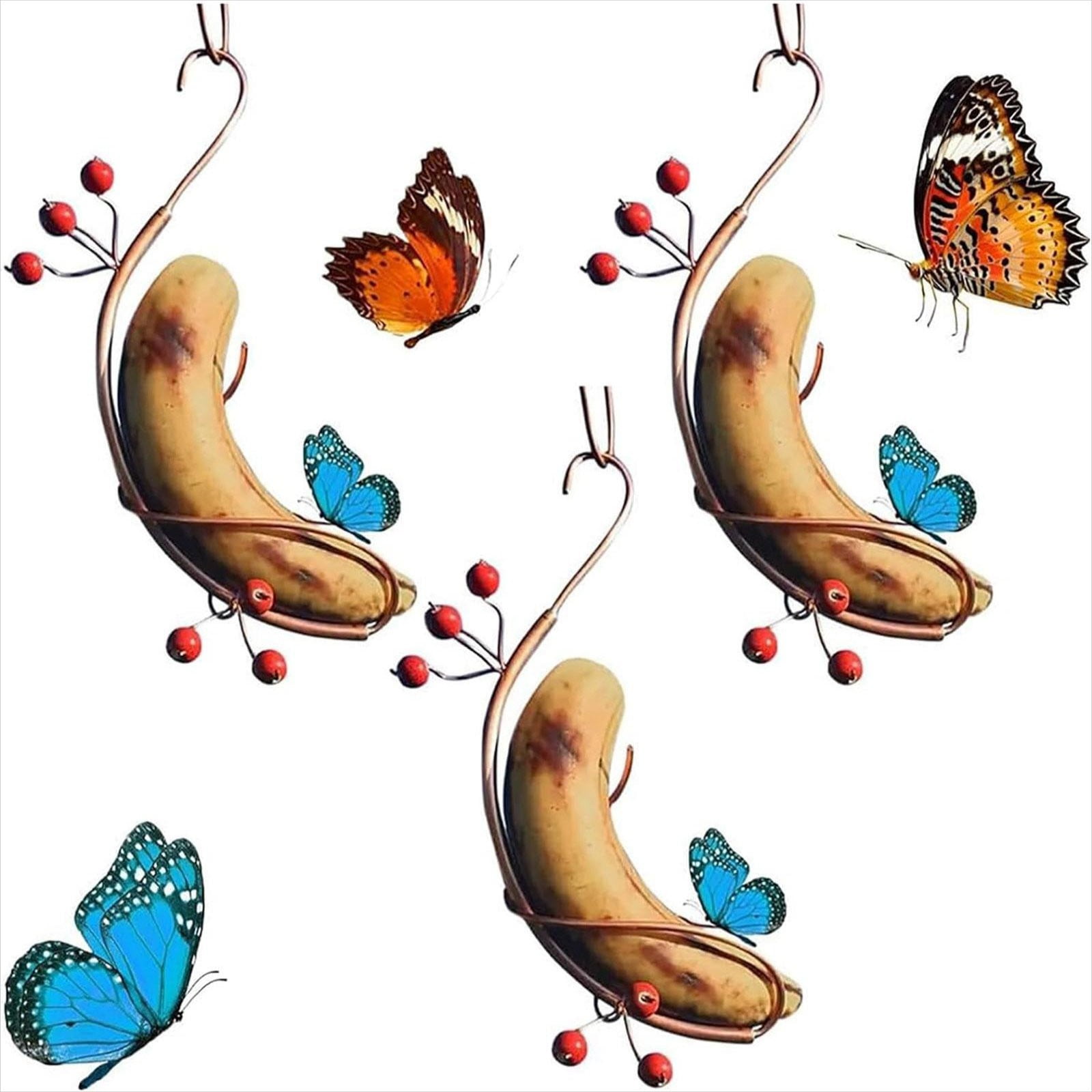 Ljxge Butterfly Banana Feeder - Coppervine Hanging Garden Feeder with ...