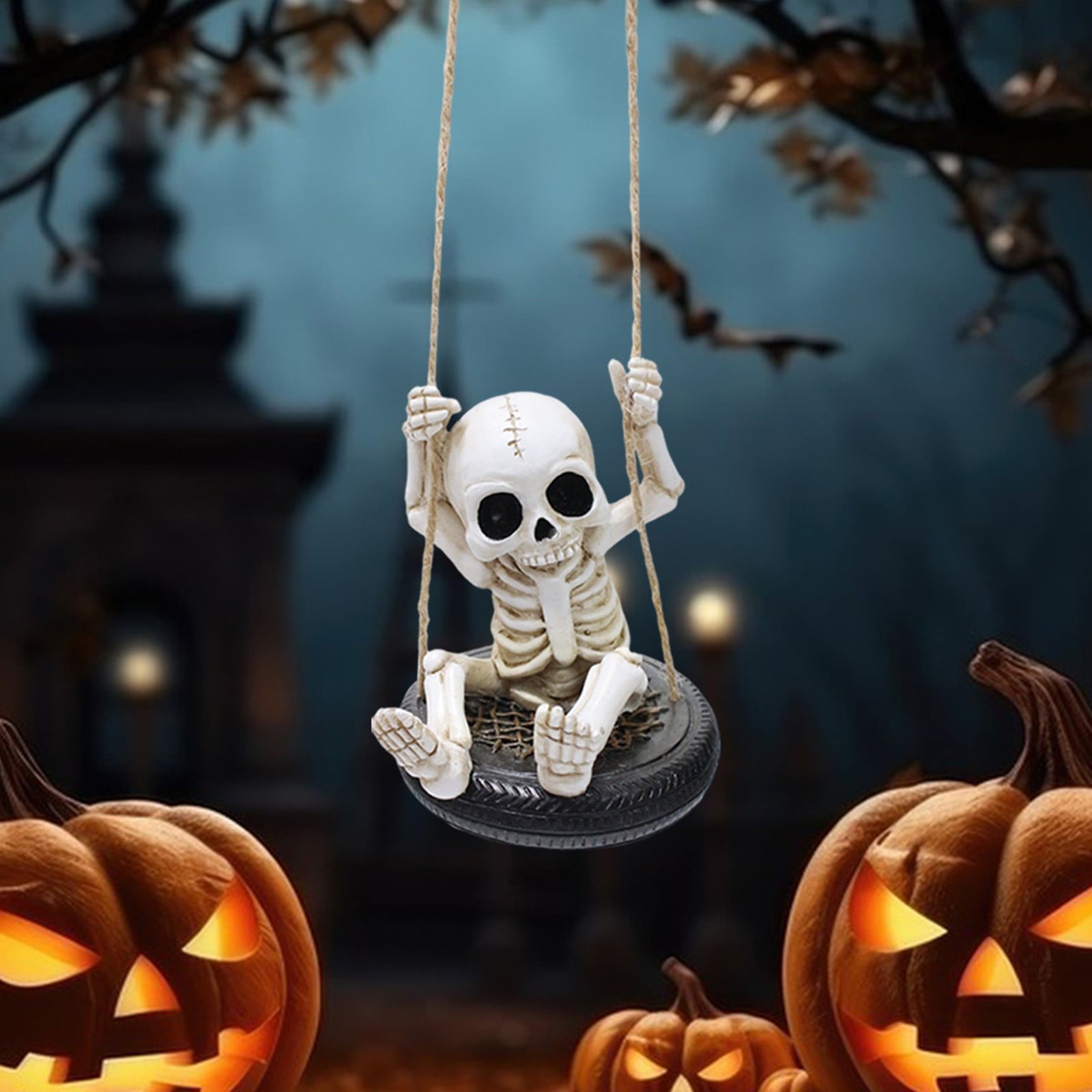 Ljxge Creepy Swinging Ghost Decor - Realistic Vibration Halloween Props ...