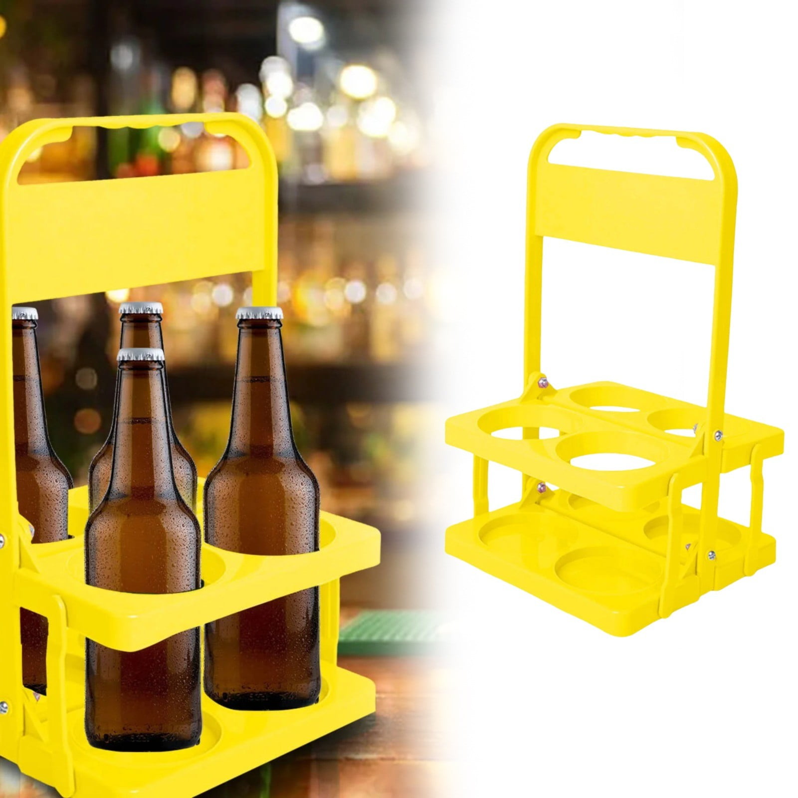 Ljxge Foldable Drink Carrier - 4 Cup Beverage Caddy with Handle ...