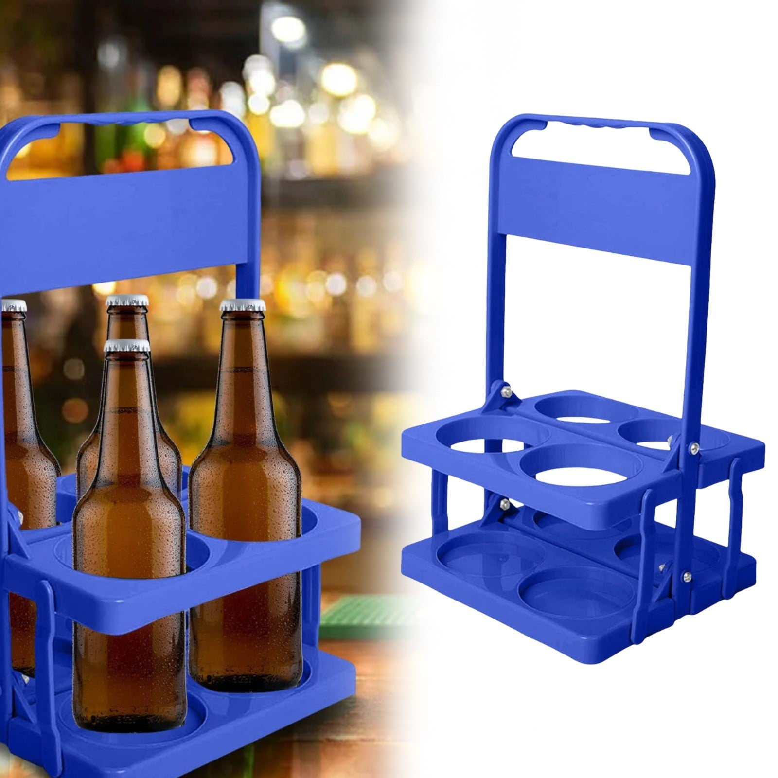 Ljxge Foldable Drink Carrier - 4 Cup Beverage Caddy with Handle ...