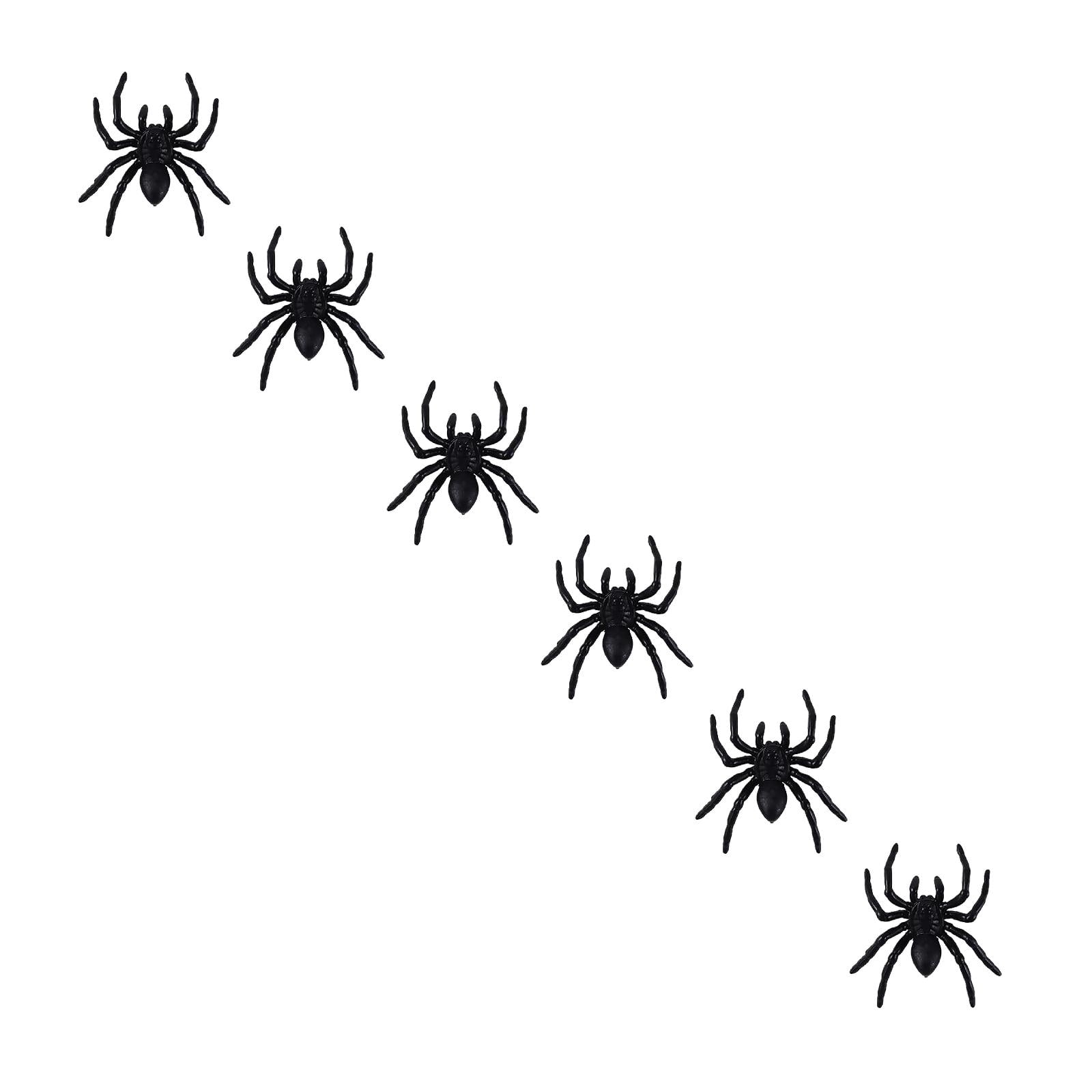 Ljxge Halloween Party Supplies 100 Pack Plastic Spiders 1.3 Inch ...
