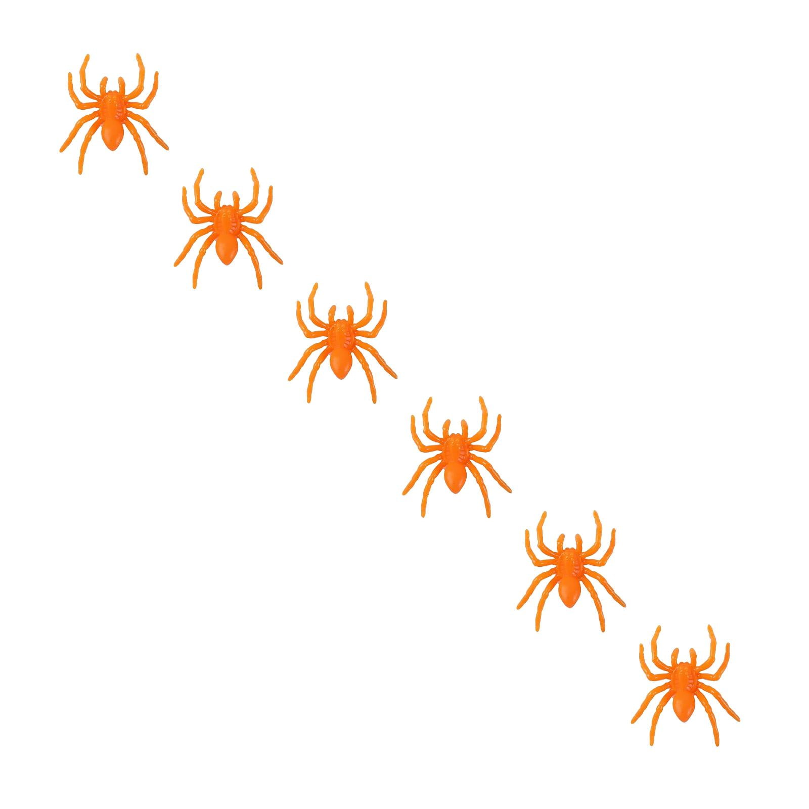 Ljxge Halloween Party Supplies 50 Pack Plastic Spiders 1.3 Inch ...
