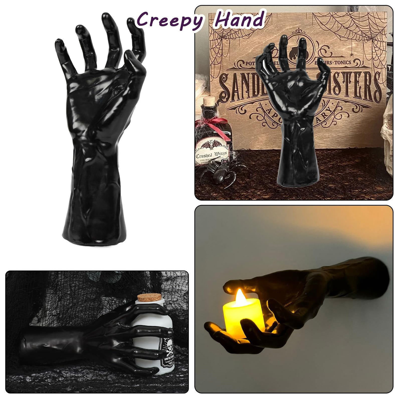 Ljxge Life-Sized Creepy Hands Wall Decor - Halloween Hanging Sculpture ...