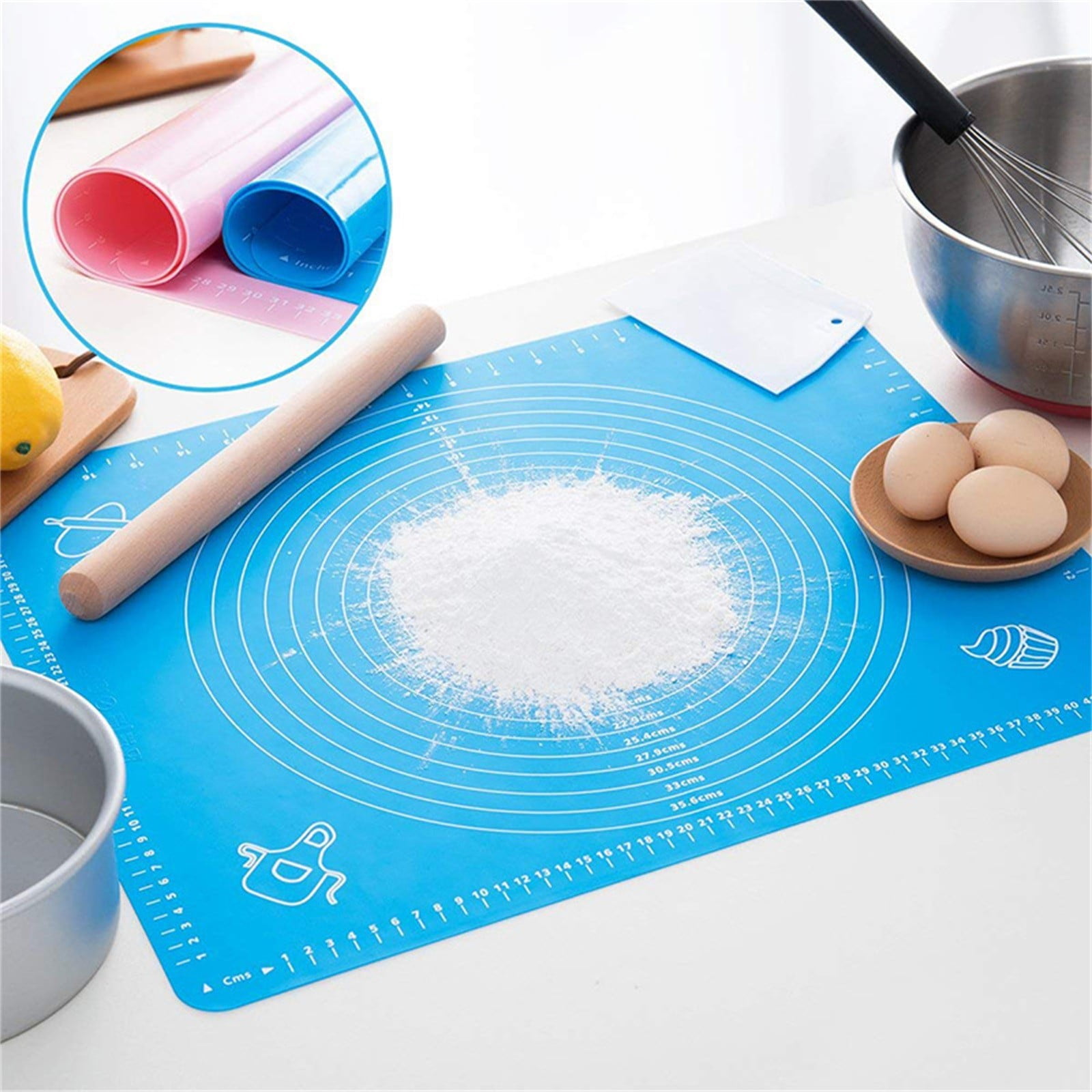 Ljxge Placemat,Silicone Dough Kneading Mat with Graduated Kitchen ...