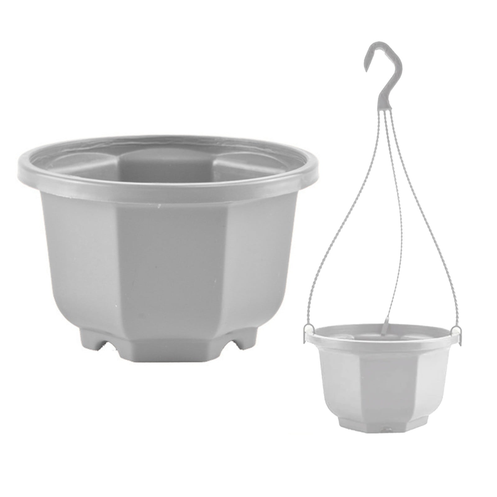 Ljxge Plastic Hanging Planter, Planter Plastic Octagonal Hanging Basket ...