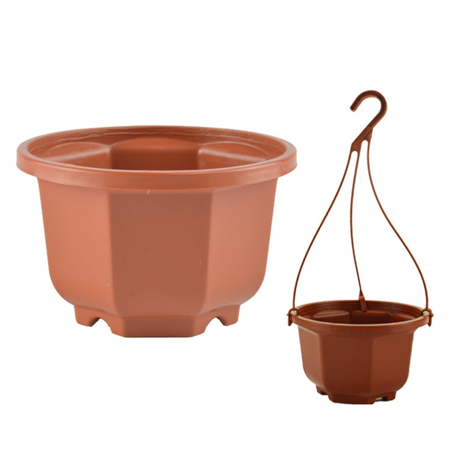 Ljxge Plastic Hanging Planter, Planter Plastic Octagonal Hanging Basket ...