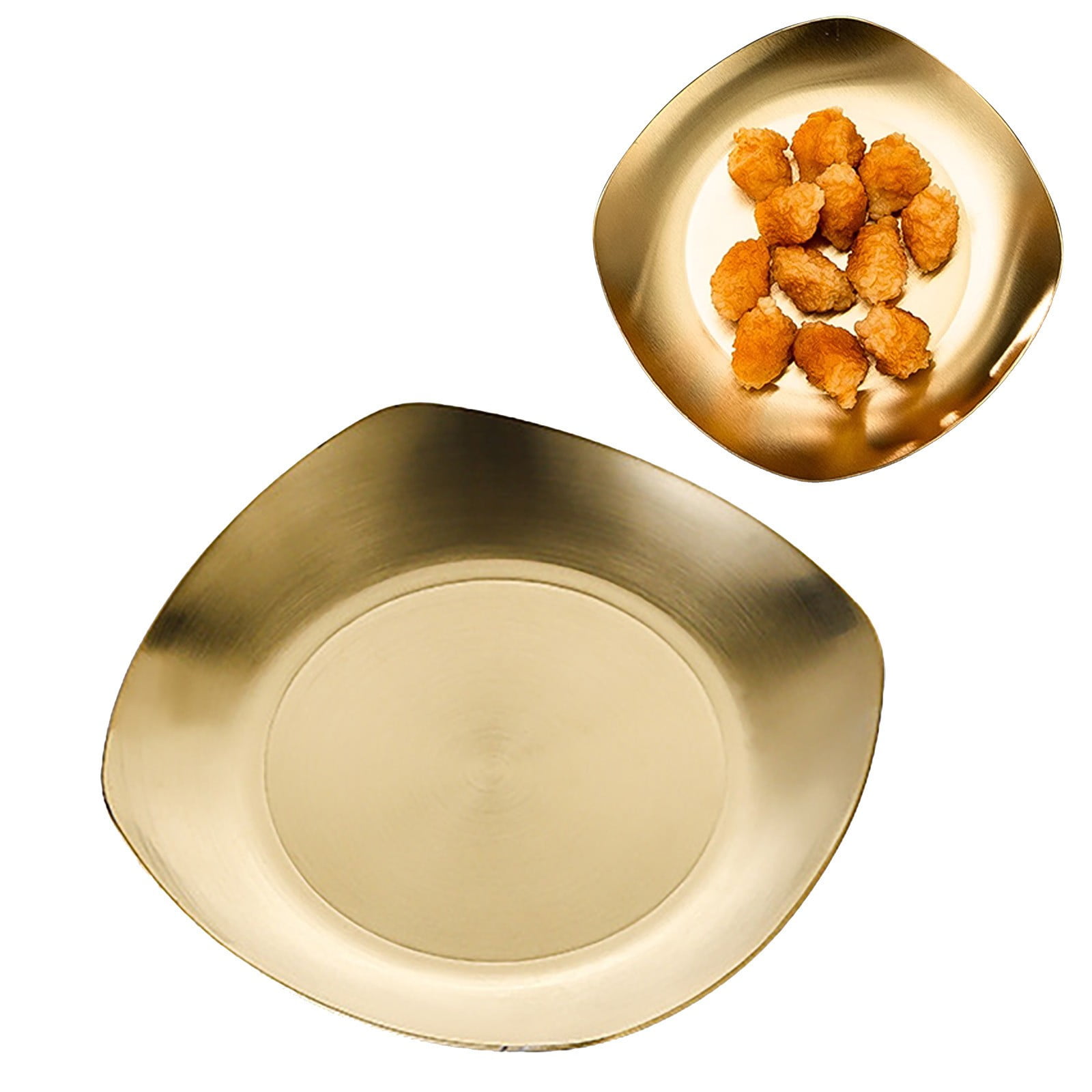 Ljxge Polished Stainless Steel Serving Tray – Square Spit Bone Dish for ...