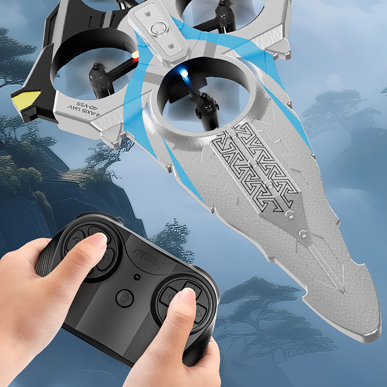 Ljxge Rc Airplane With 360° Flips Stunt Drone Remote Control Plane Led ...