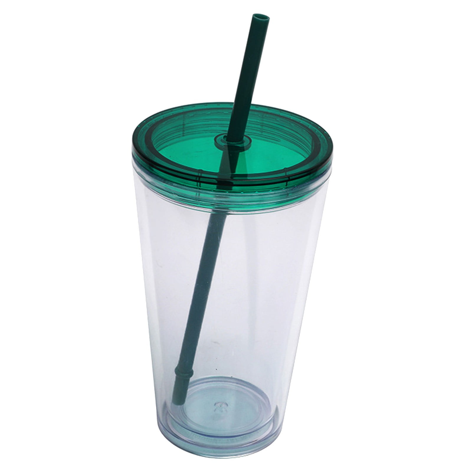 Ljxge Reusable Boba Cup with Lid & Straw - 16oz Leakproof Double Wall ...