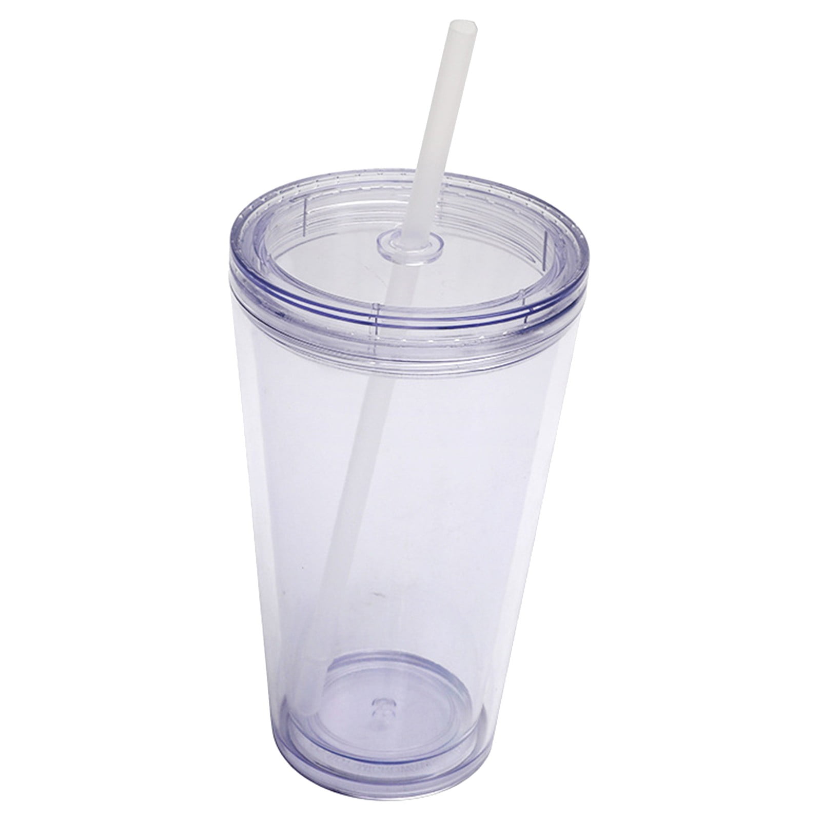 Ljxge Reusable Boba Cup with Lid & Straw - 16oz Leakproof Double Wall ...