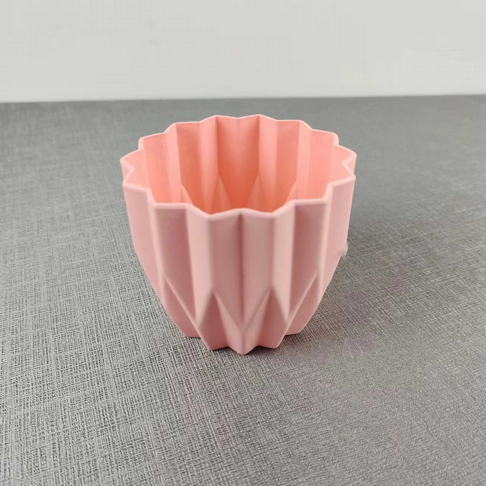 Ljxge Style Striped Plastic Faux Ceramics Flower Pot 2.4 in Modern ...