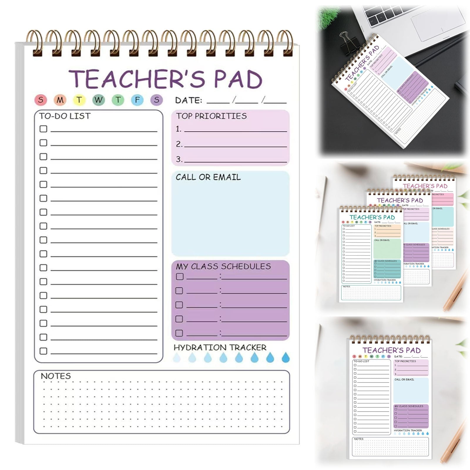 Ljxge Teacher Notepad with Customizable Sections - 50-Sheet Classroom ...