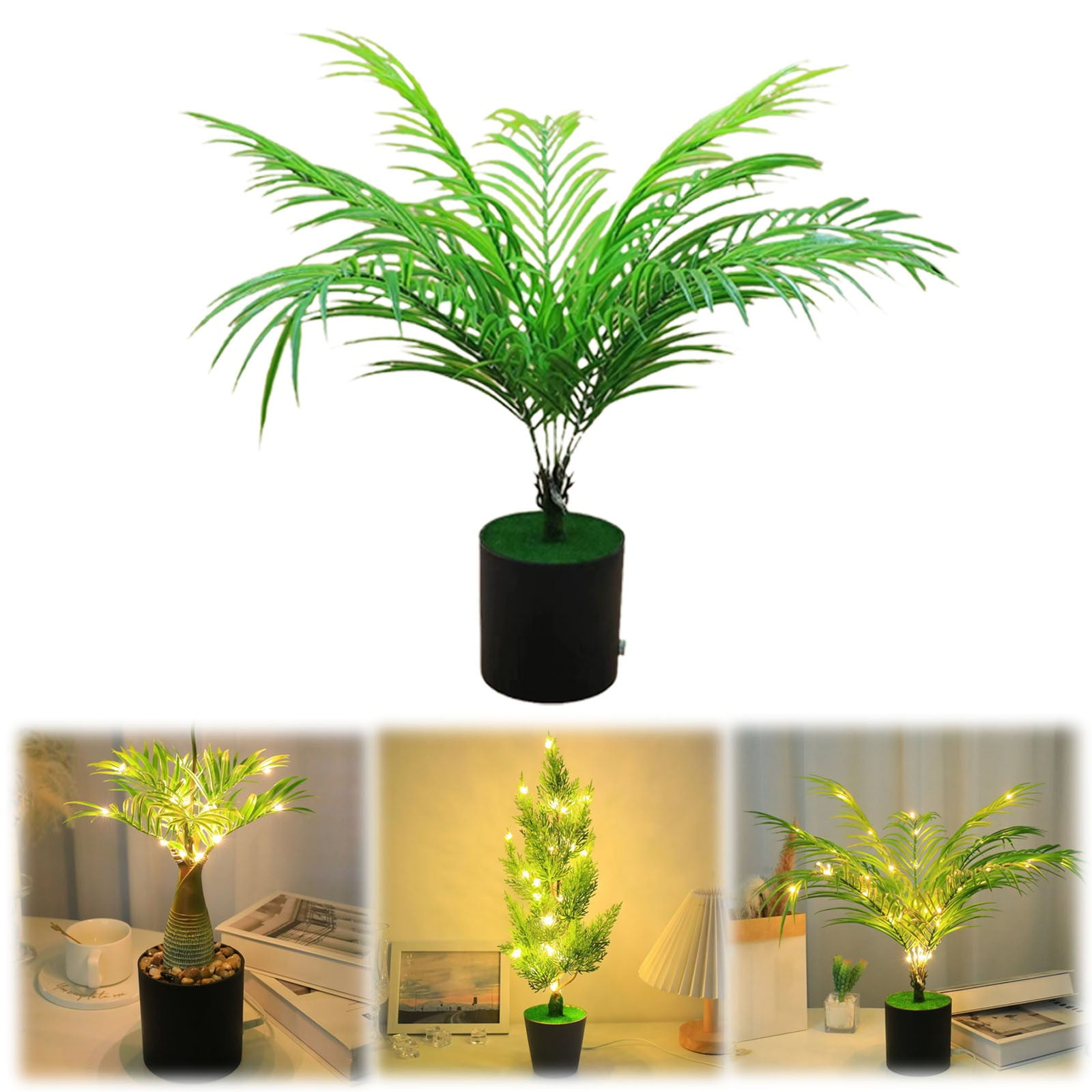 Ljxge USB Powered LED Artificial Tree Lamp - Lifelike Faux Plant with ...