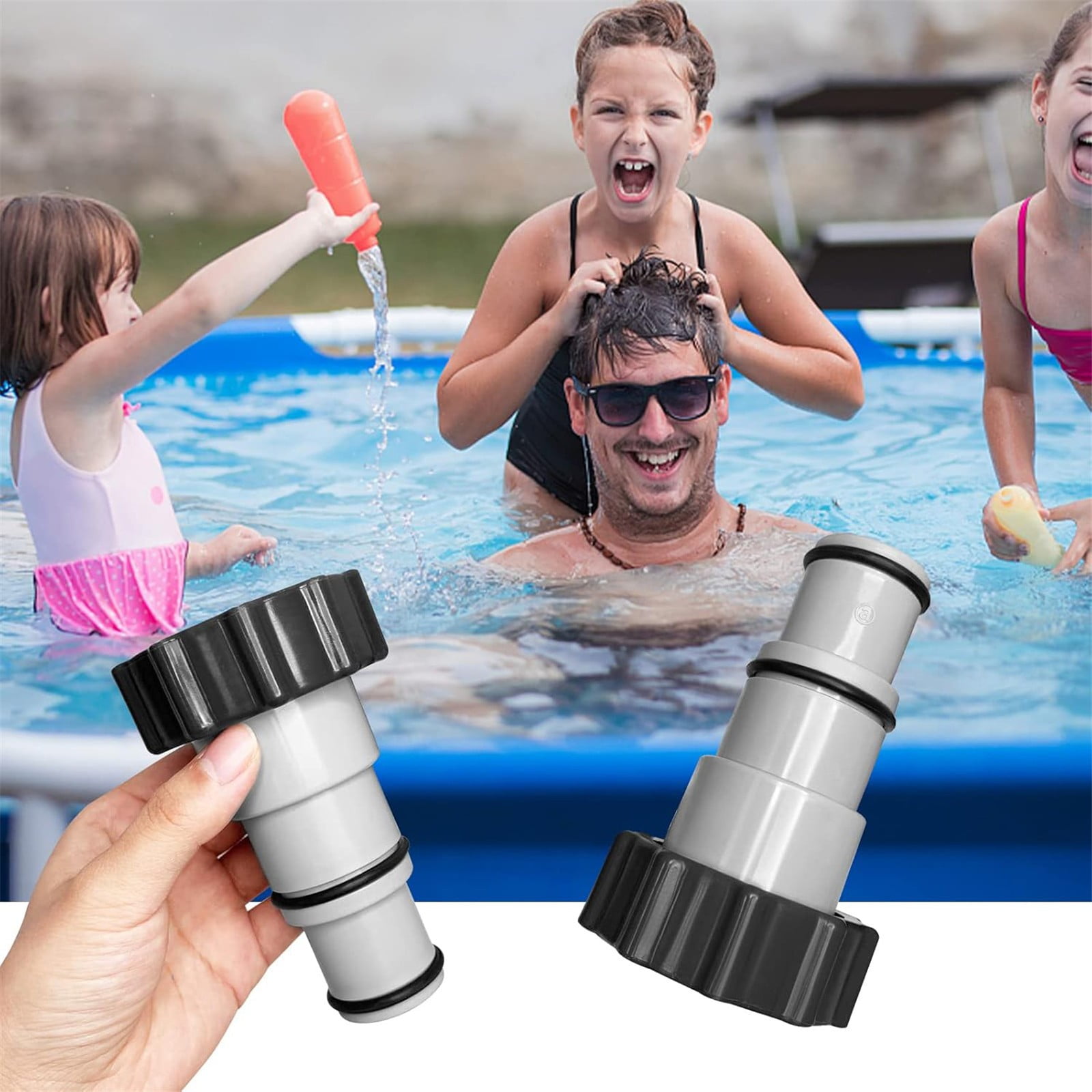 Ljxge Swimming Pool Hose Adapter - Threaded Pipe Connector for 1.5" & 1 ...