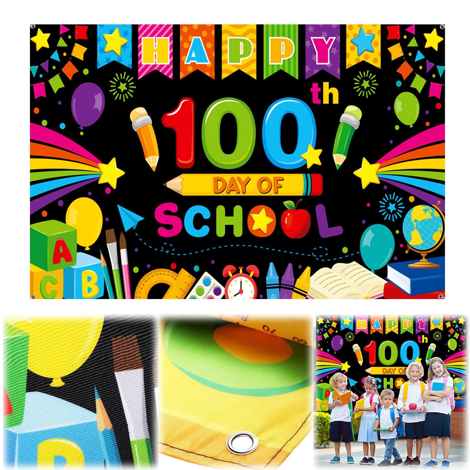 Ljxge Vibrant Back to School Photo Backdrop - Durable Vinyl Kids Party ...
