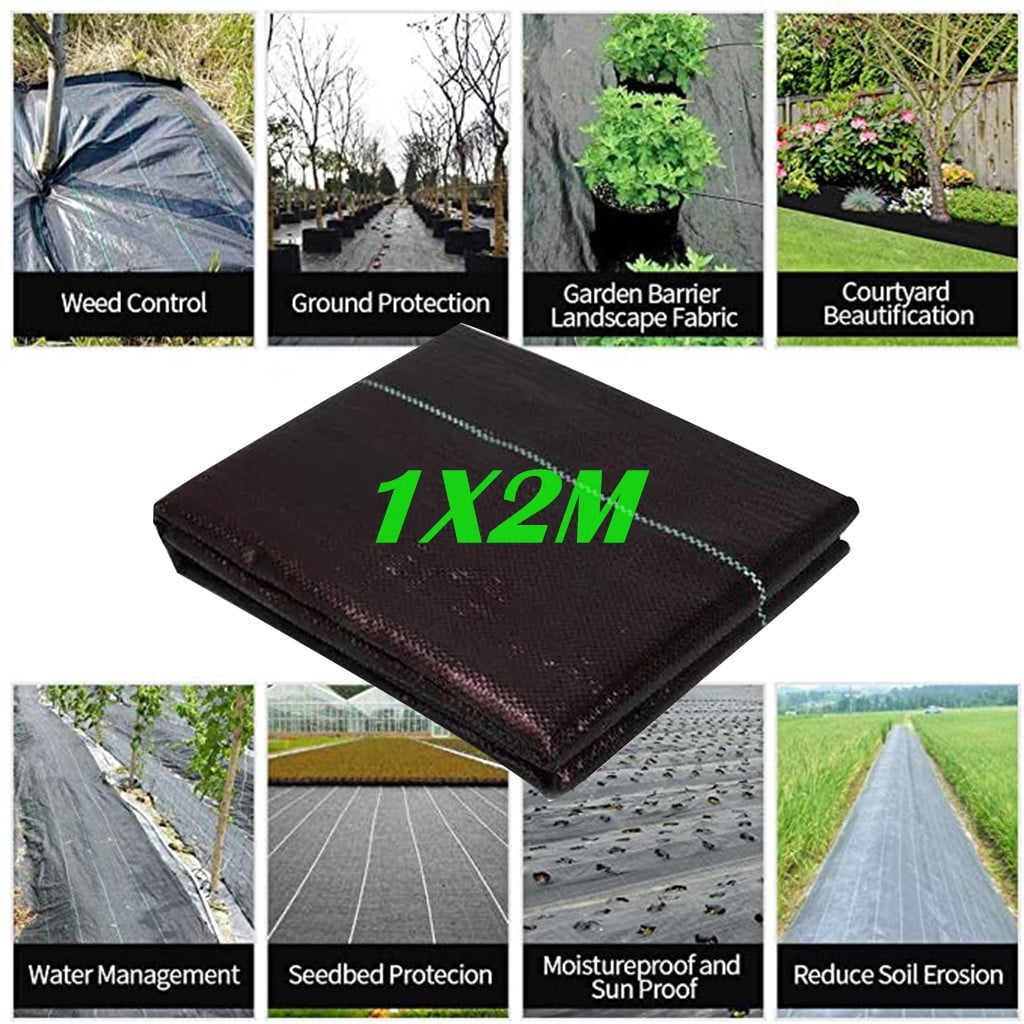 Ljxge Weed Barrier Fabric - 1x2m Black Landscape Ground Cover for ...