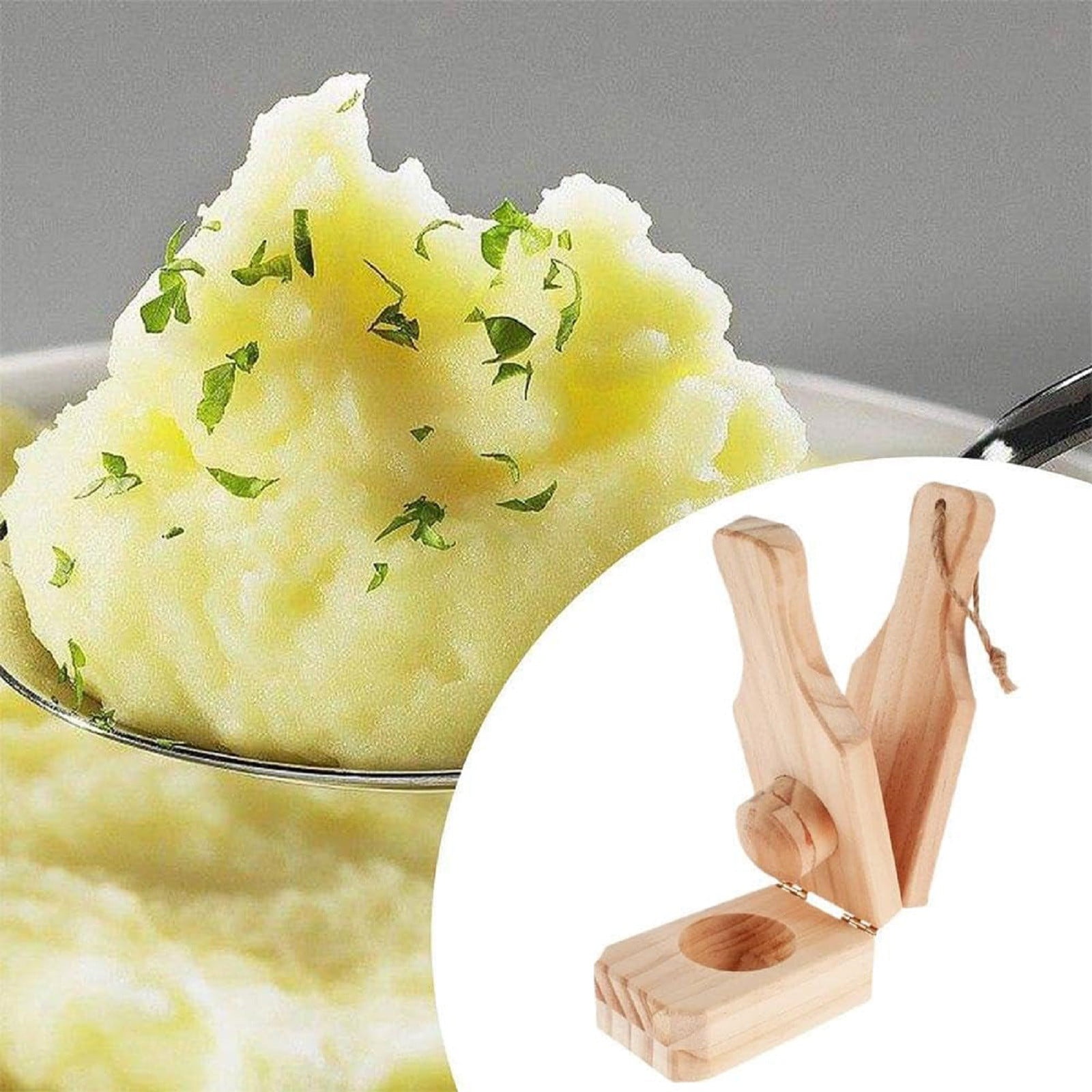 Ljxge Wooden Tostones Press & Smasher - 2-in-1 Plantain Press for ...