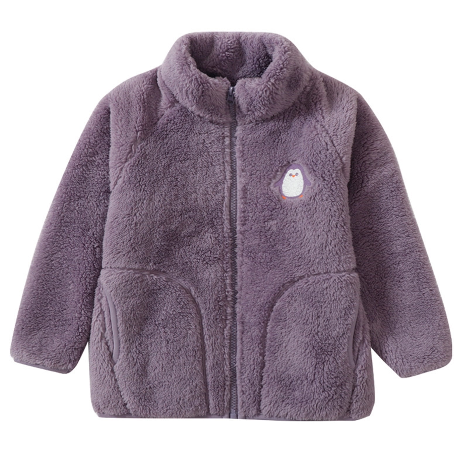 Lkhaha Jackets For Girls Cute Cartoon Animal Print Warm Fleece Zip Up ...